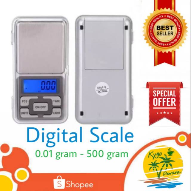 Jual Timbangan Mini Digital Akurasi 0.01- 500g (Emas/Perhiasan/Pocket ...