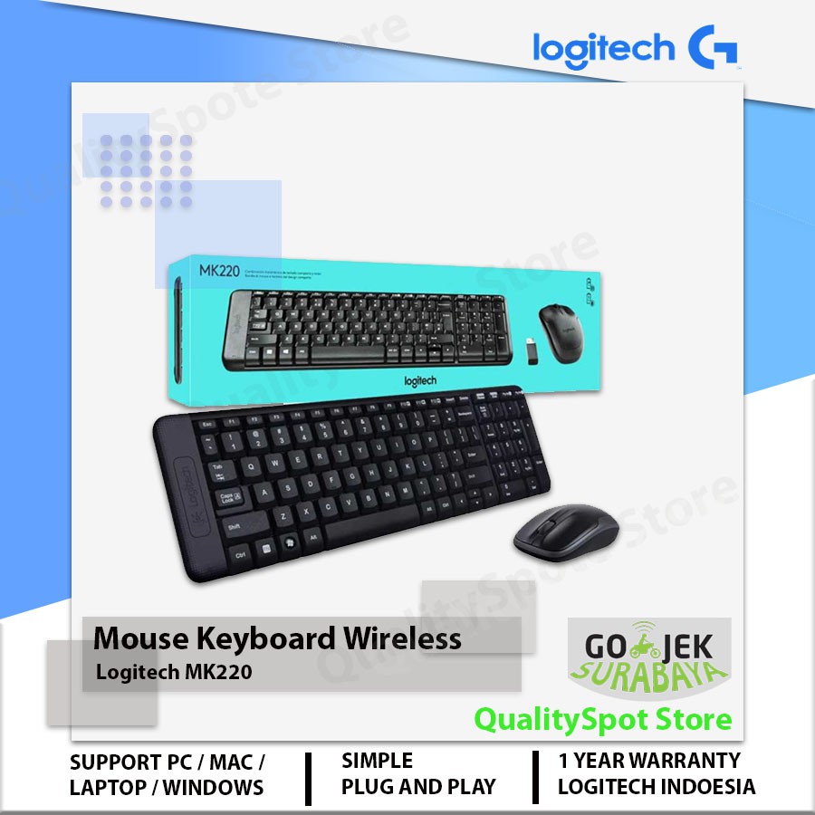 Jual Mouse Keyboard Wireless 2 in 1 Logitech MK220 1Tahun Garansi Resmi ...