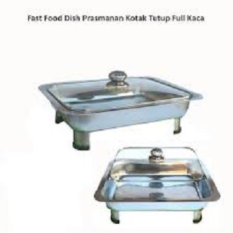 Jual ARZ STORE Promo Prasmanan kotak / fast food dish tutup full kaca ...