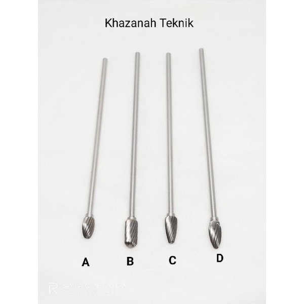 Jual Carbide Rotary file mata cuner 6×3×100 single cut . mata bor tuner ...