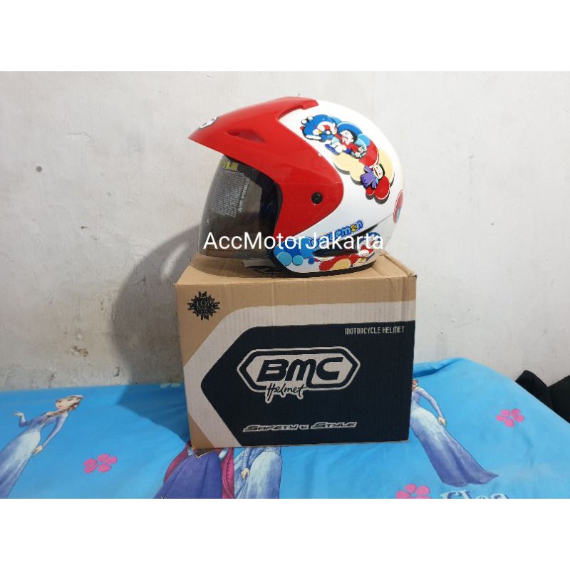 Jual BMC Sun City Doraemon Nobita White Red | Original BMC 100% | Helm ...