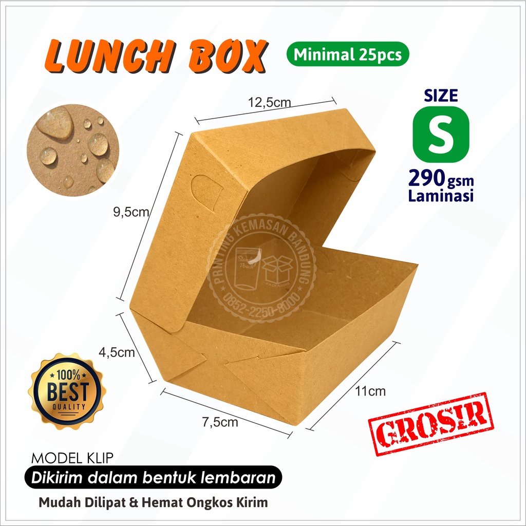 Jual Lunch Box Size S 290gsm Kotak Makan Kertas Paper Box Kraft Dus ...