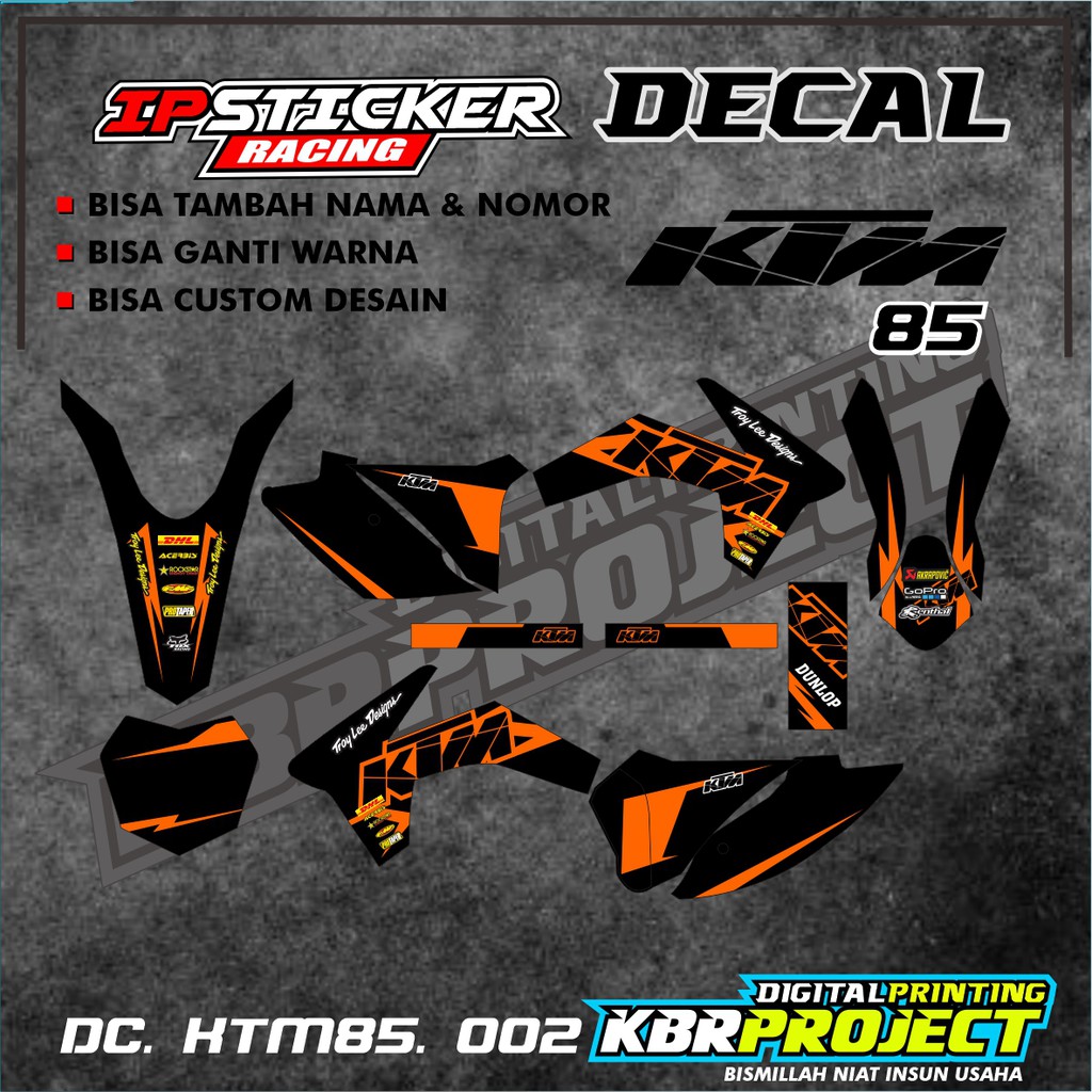 Jual KTM 85 Decal Sticker - Decal stiker Full Body KTM 85 ip. 002 BISA ...