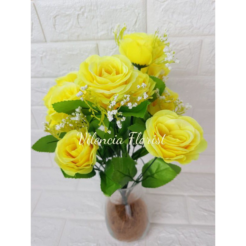 Jual BUNGA MAWAR PALSU IMITASI ARTIFICIAL GROUP HIAS DEKORASI WEDDING ...