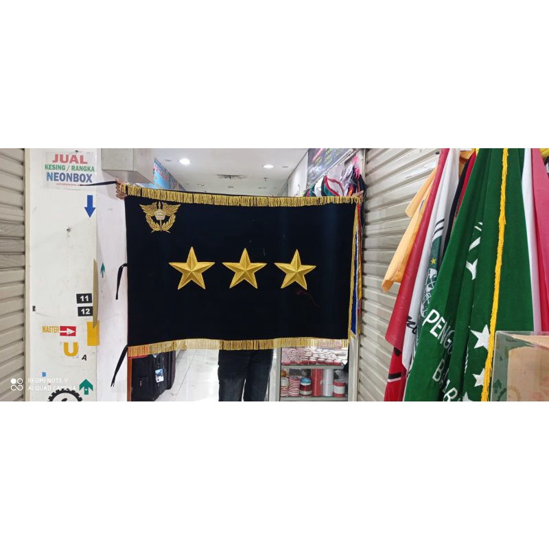 Jual Bendera petaka bea cukai bintang 3 / bendera petaka bordir/bendera ...