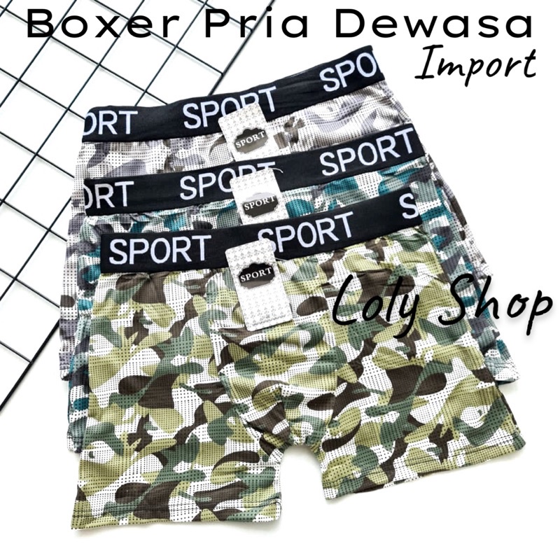 Jual Boxer Pria Sport Karet ARMY Premium Sempak Pria Import | Shopee ...
