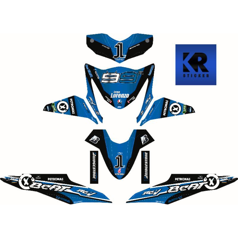 Jual Stiker Decal Beat Fi Fullbody, Custom desain, request warna, nama ...