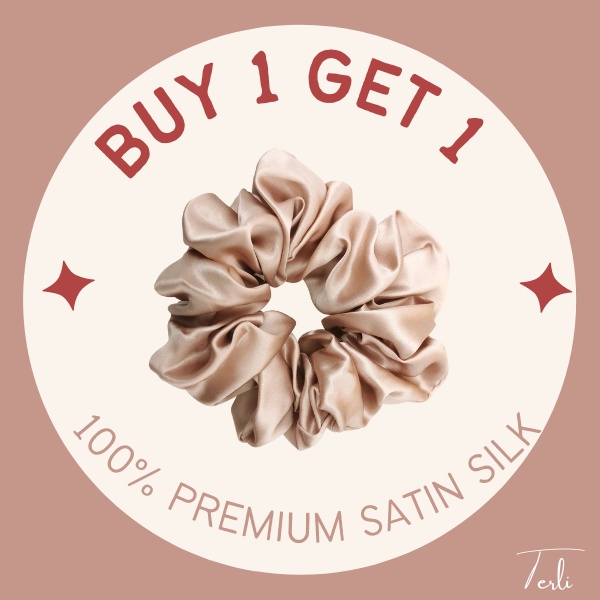 Jual Scrunchie PREMIUM Satin Silk Ikat Rambut Scrunchies Kuncir Hijab ...