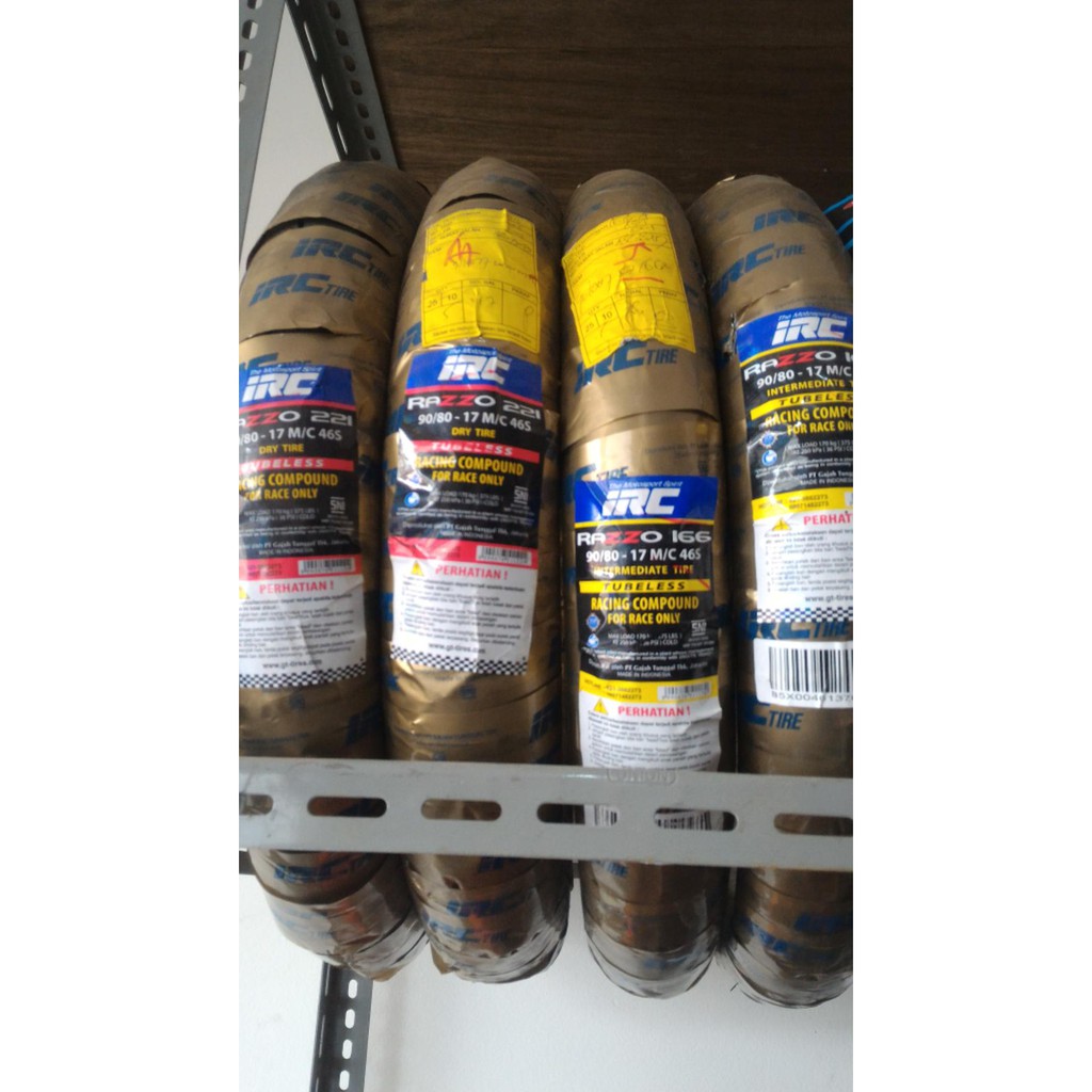 Jual Sr- Ban IRC Razzo 166 ukuran 90/80 - 17 (Racing) MBV21 | Shopee ...