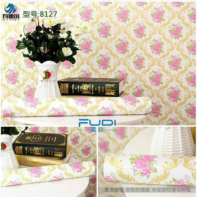 Jual Wallpaper Sticker Motif Yellow Batik Pink Flower Ukuran 45 cm x 10 ...