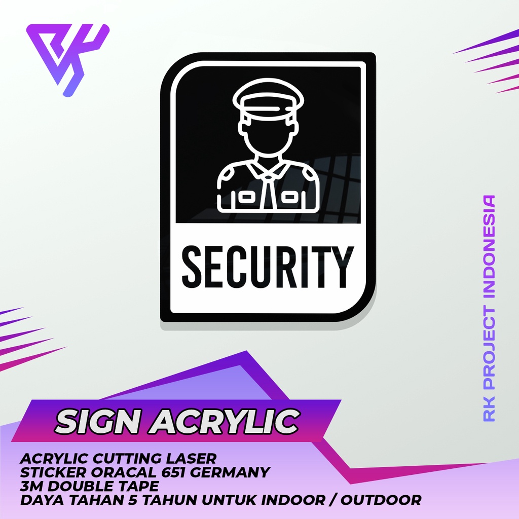Jual SECURITY PAPAN INFORMASI SIGN BOARD AKRILIK | Shopee Indonesia