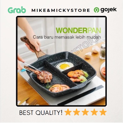 Jual WONDER PAN 3 in 1 Panci Ceramic Teflon Anti Lengket Grill Fry Pan ...