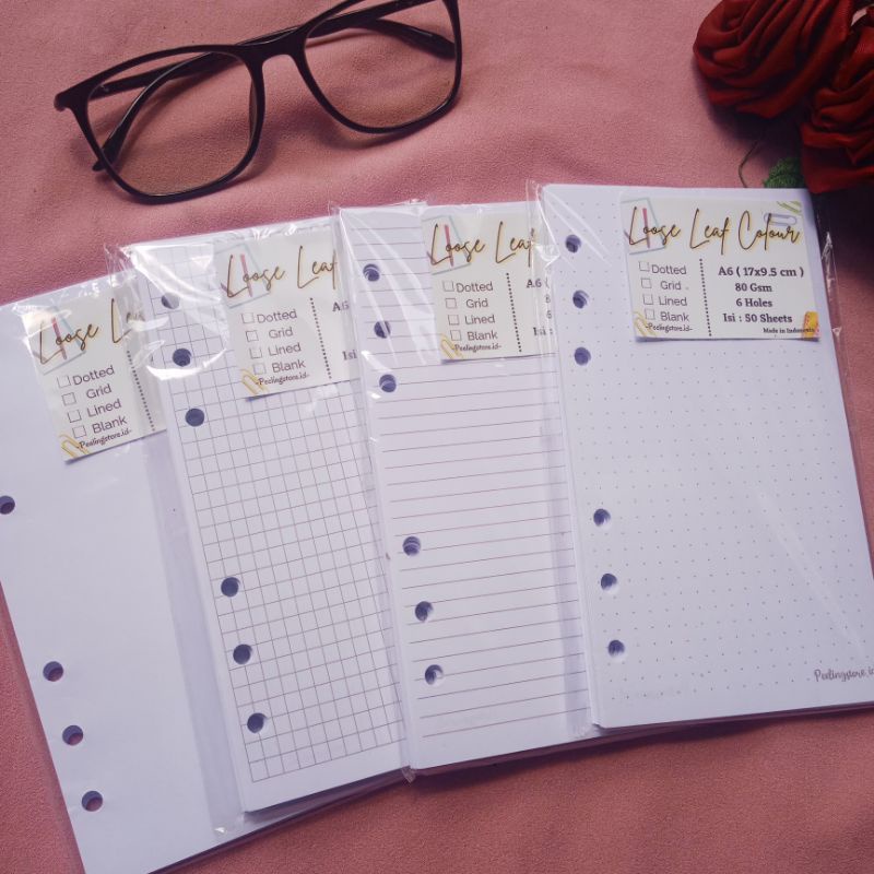 Jual 50LEMBAR LOOSE LEAF ISI BINDER A6 | KERTAS BINDER HVS A6 | ISI ...