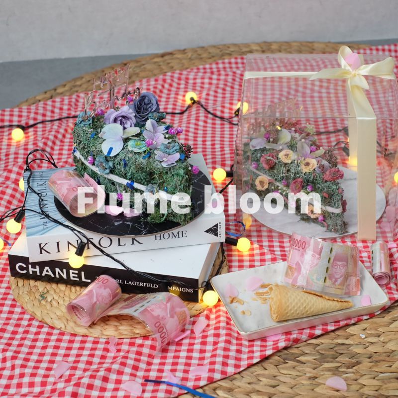 Jual Money cake / money floral cake / non edible cake / kue uang asli ...