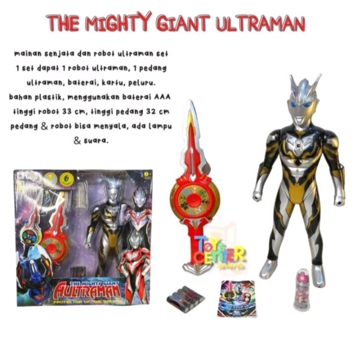 Jual Mainan Robot Ultraman Plus Senjata Pedang Ultraman Nyala Suara ...