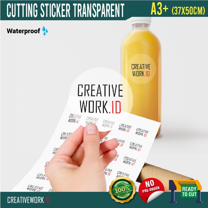 Jual PROMO STIKER VINYL Transparan + CUTTING / Cetak Sticker Label ...