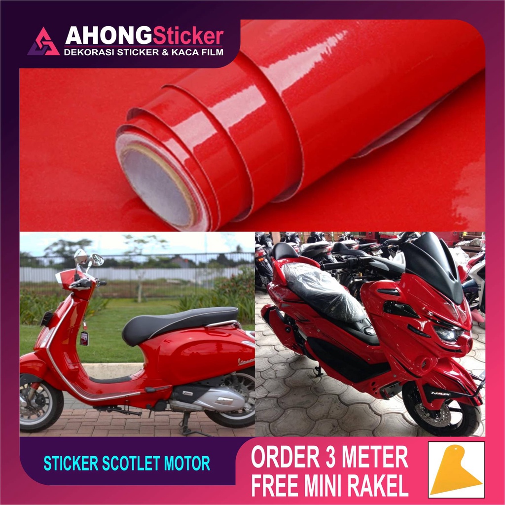 Jual stiker scotlet motor hitam doff glosy warna komplit | Shopee Indonesia