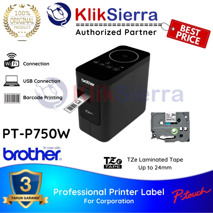 Jual BROTHER PT-P750W PTouch Printer Label Barcode PTP750 WiFi Garansi ...