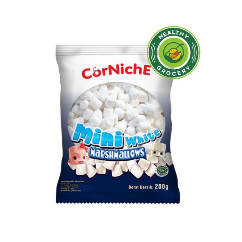 Jual CORNICHE Halal Mini Marshmallow Permen 200gr / Snow White / Pink ...