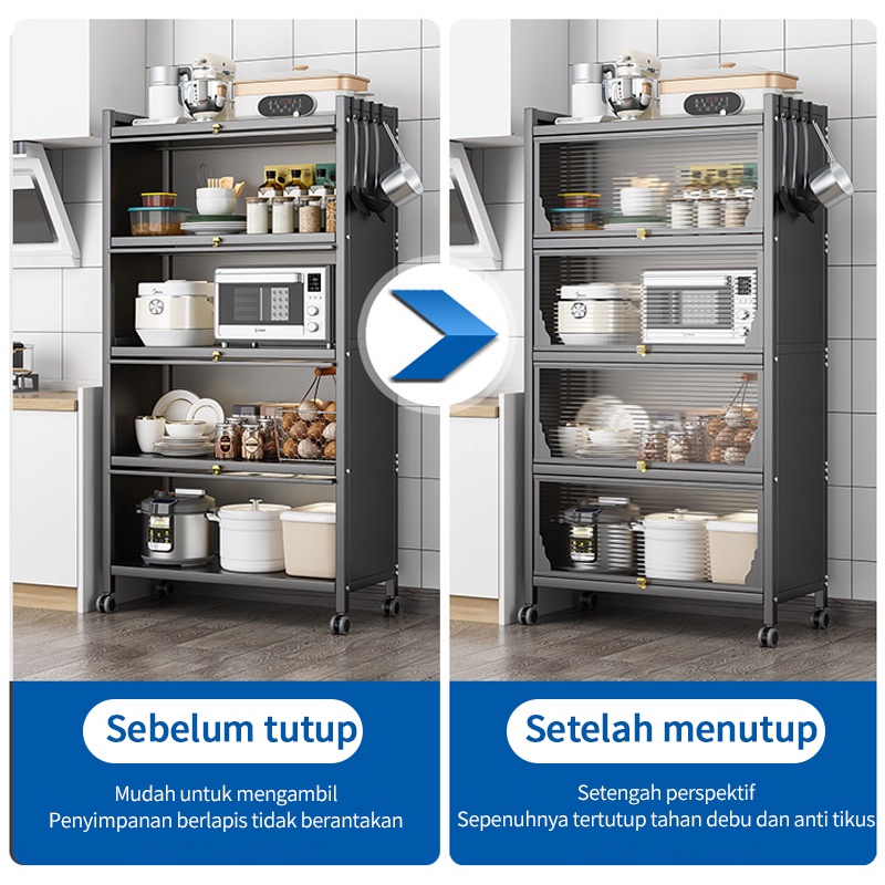 Jual Rak Kabinet Dapur Rak Lemari Dapur Oven Microwave Rak Penyimpanan ...