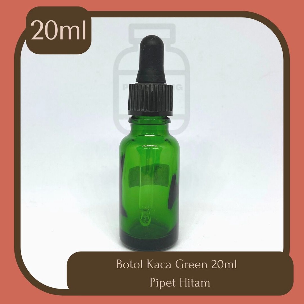 Jual Botol Pipet Kaca Green 20 ml - Pipet Essential oil / Pipet Serum ...
