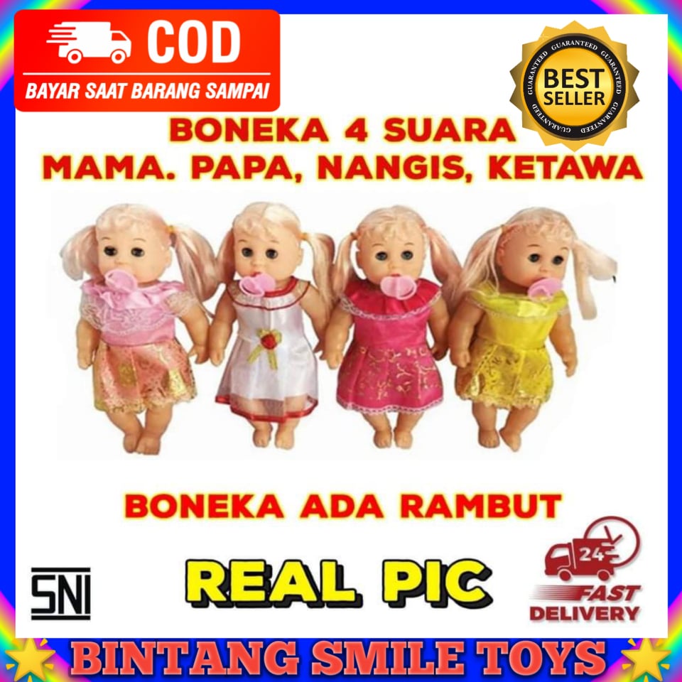 Jual MAINAN ANAK BONEKA BAYI PEREMPUAN DENGAN DOT BISA NANGIS PAPA MAMA ...