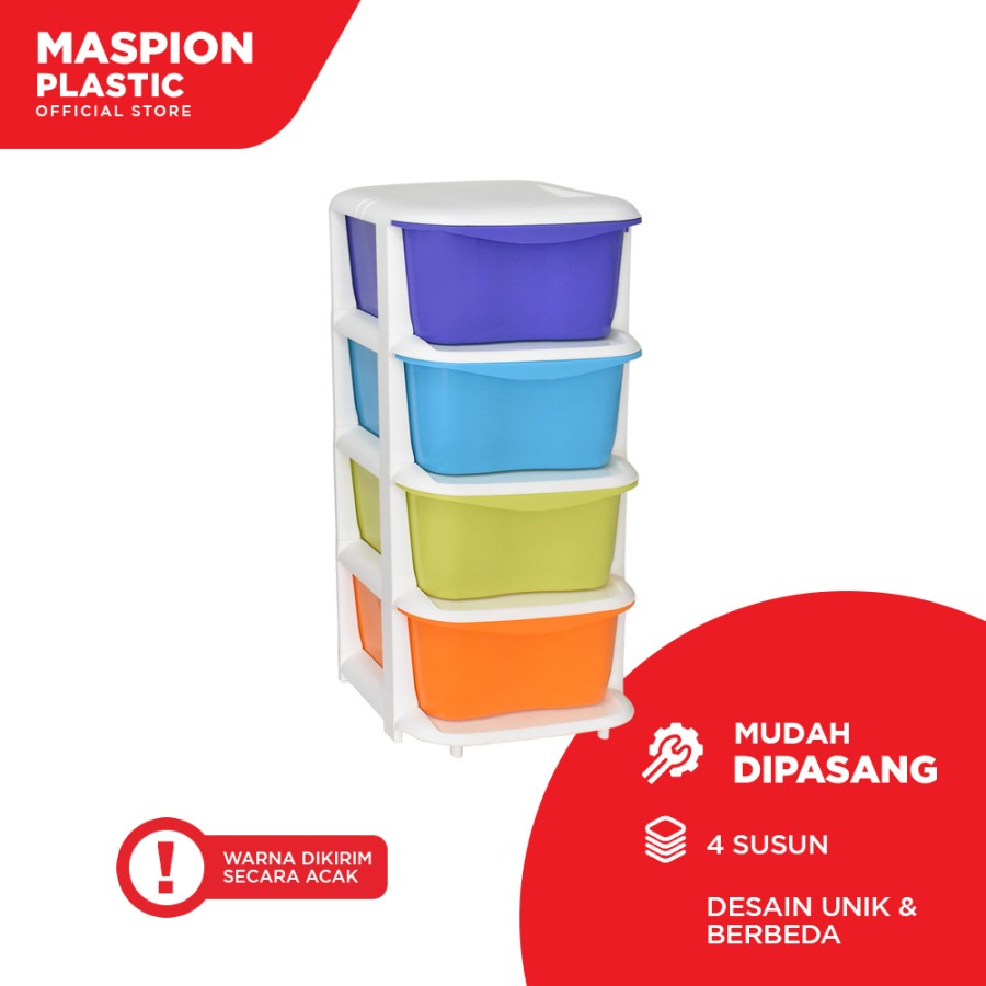 Jual Maspion Tower Container S 4 / Laci Lemari Susun 4 Tingkat ...