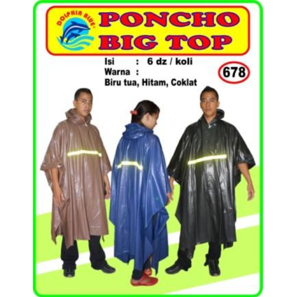 Jual Jas hujan PONCHO 678 BIG TOP DOLPHIN BLUE | Shopee Indonesia