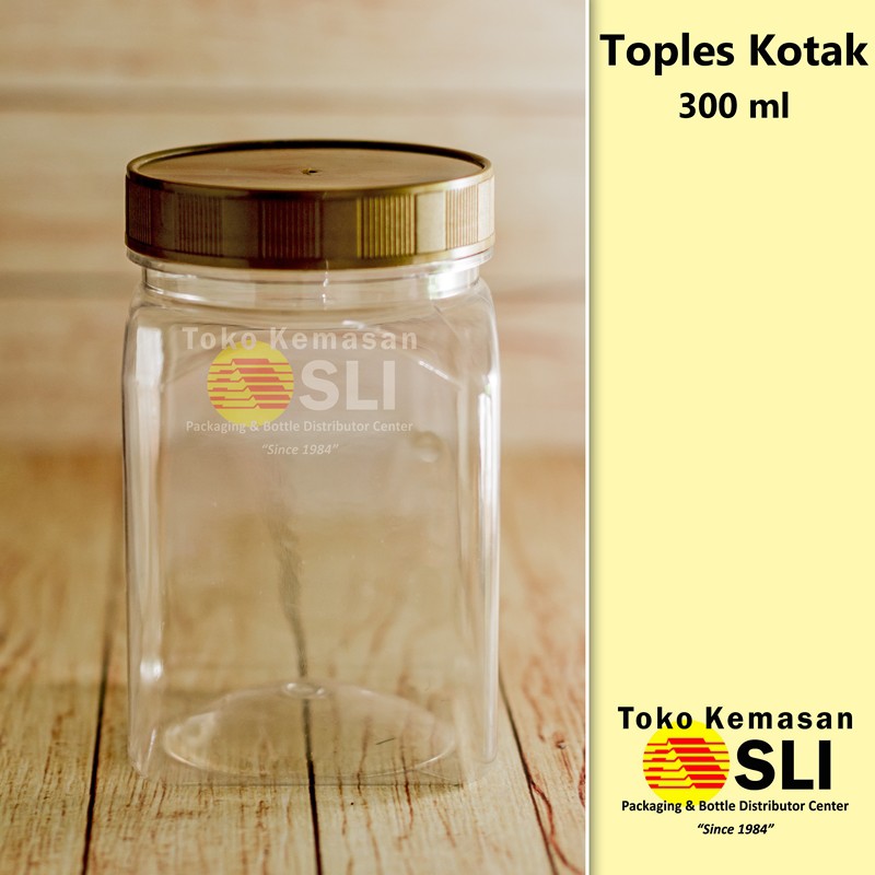 Jual Toples Selai Plastik 300 ml Kotak | Kemasan Package Botol toples ...