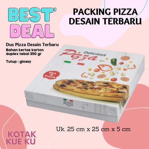 Jual [10PCS] Kotak Pizza 25 x 25 x 5 cm tebal duplek 350 gram Full ...