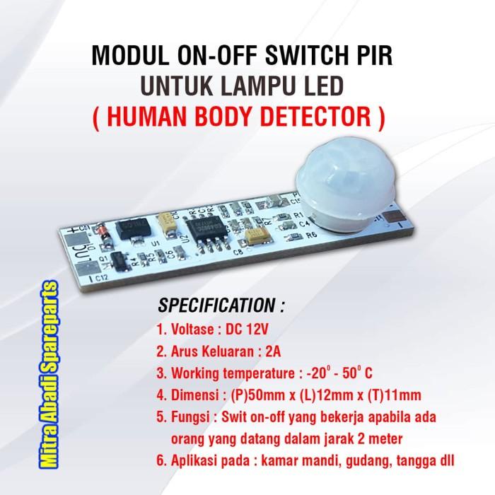 Jual Modul On-Off Switch Sensor Human Body Passive Infrared/PIR DC 12V ...