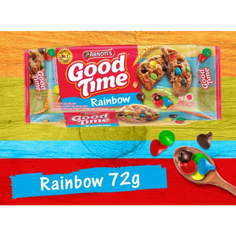 Jual Good Time Rainbow Chocochips Cookies 72 gr | Shopee Indonesia