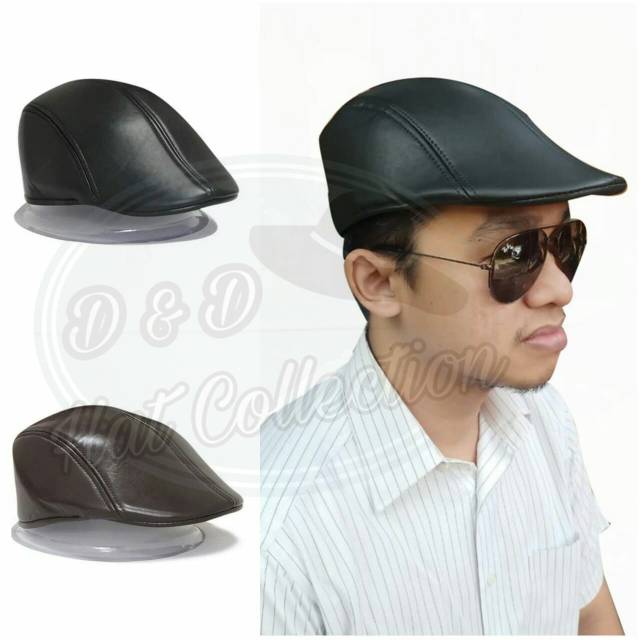 Jual Topi Pet Newsboy Cap PU Leather Import Flatcap Beret Hat | Shopee ...