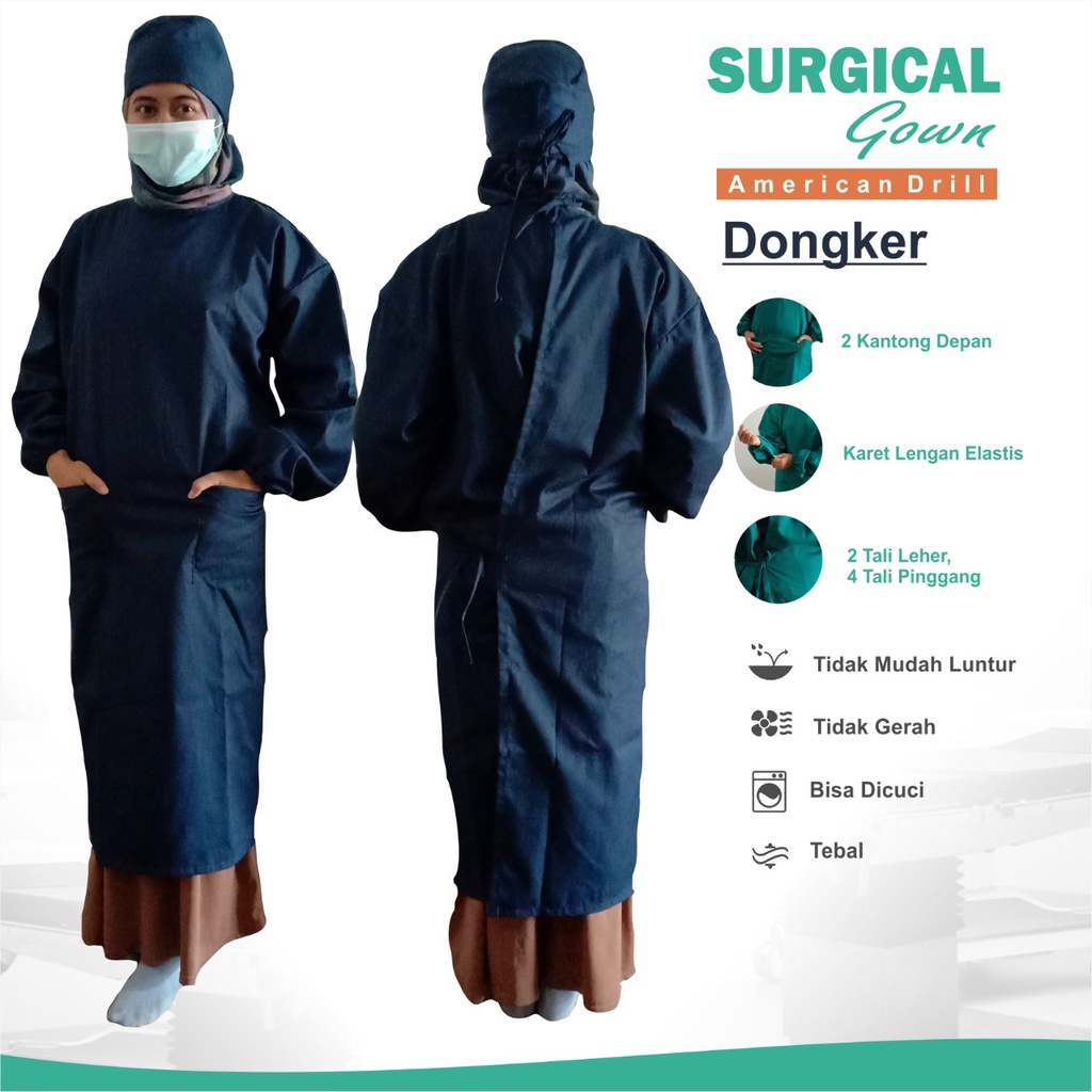 Jual APD Gown Medis American Drill Hazmat Gown APD Surgical Baju APD ...