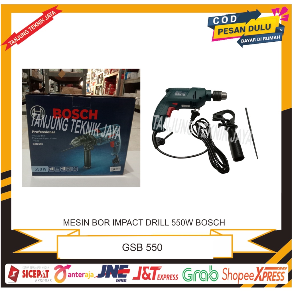Jual BOSCH GSB 550 MESIN BOR BETON IMPACT DRILL 13MM 550W MURAH ...