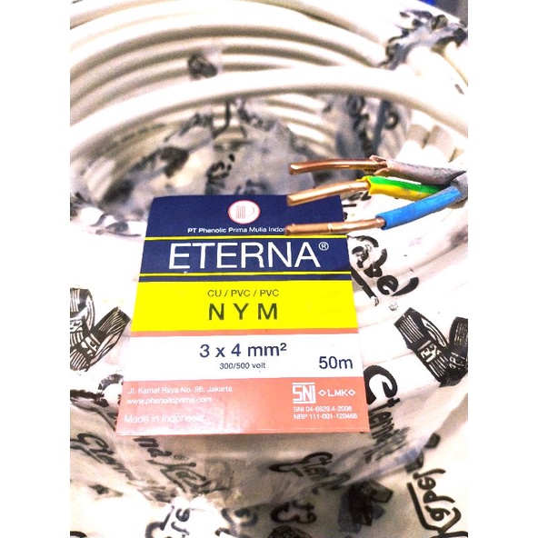 Jual kabel eterna NYM 3x4 kawat tembaga | Shopee Indonesia