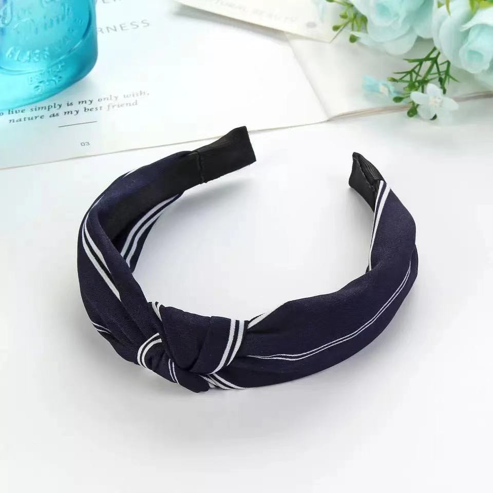 Jual Headband Bandana Polos Bando Kain Motif Garis-Garis Bando Simpul ...