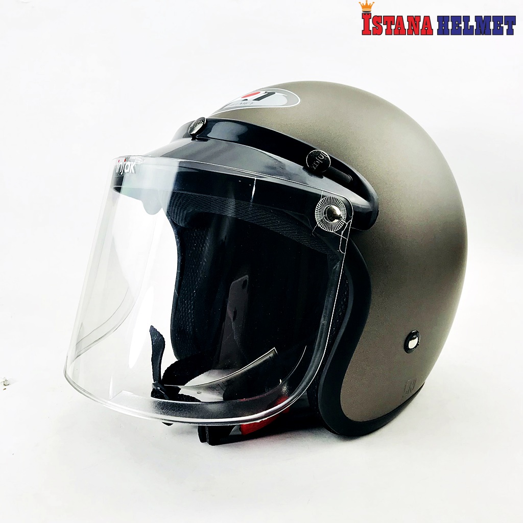 Jual HELM JPN RETRO POLOS GREY DOP ORIGINAL | Shopee Indonesia