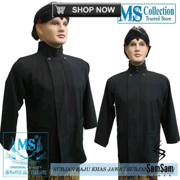 Jual baju surjan hitam polos khas jawa - Hitam, S | Shopee Indonesia