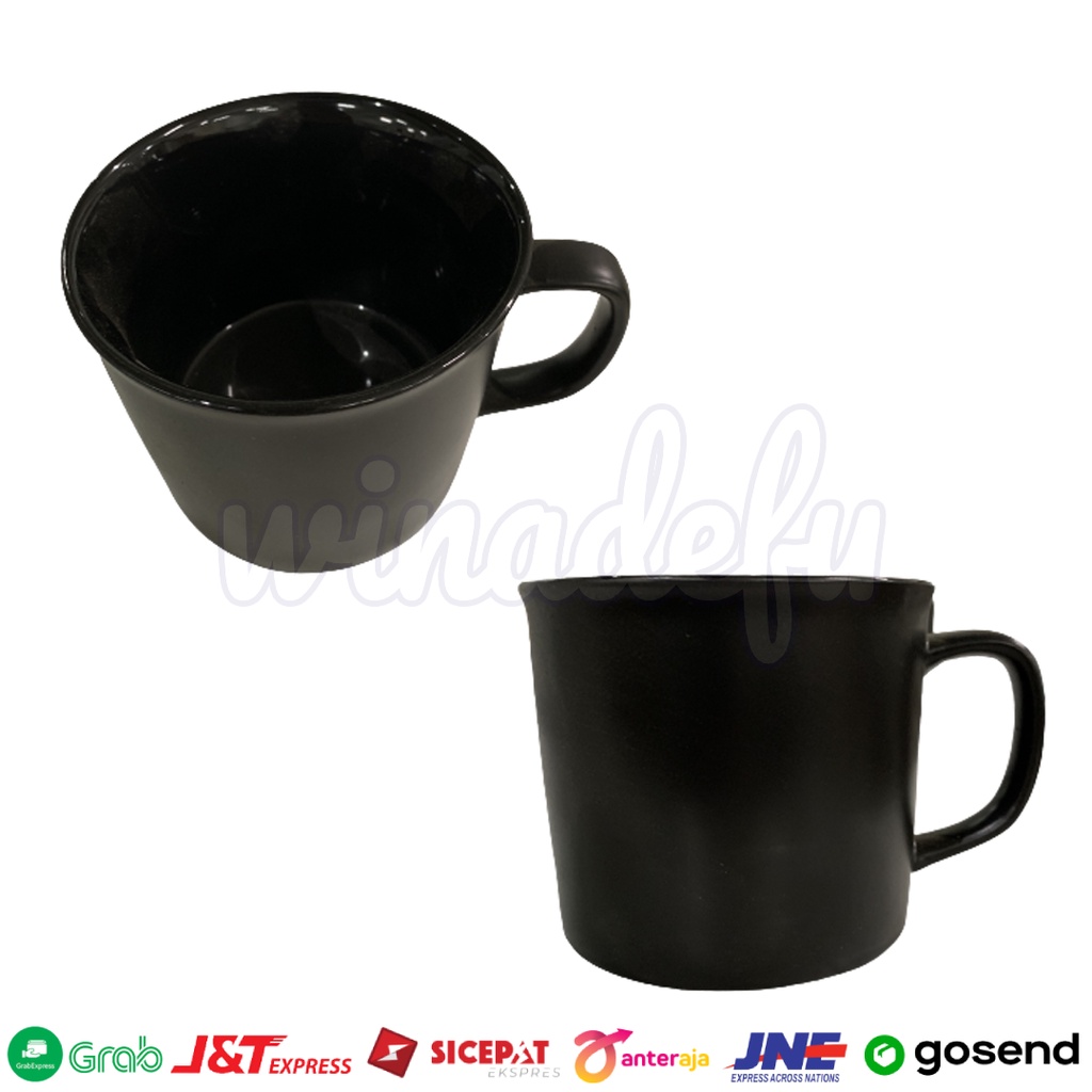 Jual MUG GELAS KERAMIK HITAM POLOS GLOSSY DOFF DIANTE | Shopee Indonesia