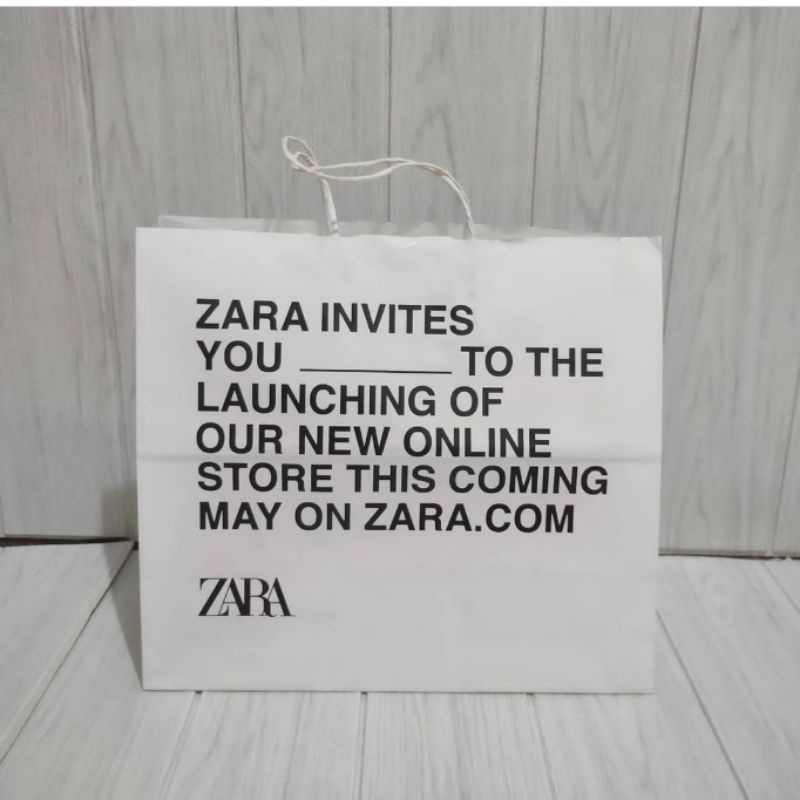 Jual paperbag zara medium original store / paper bag zara asli / box ...