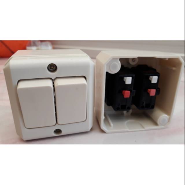 Jual Saklar broco OB isi 2 /saklar broco double /saklar broco tempel ...