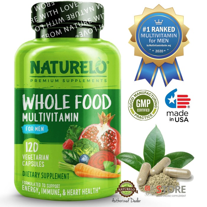 Jual NUTRISI-VITAMIN- NATURELO - #1 RANKED - WHOLE FOOD MULTIVITAMIN FOR MEN - 120 CAPSULES ...