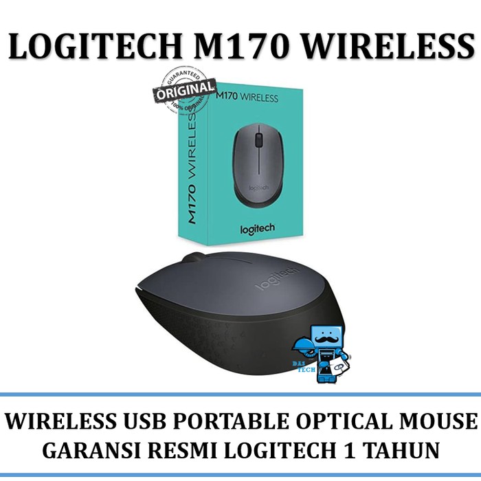 Jual mouse wireless logitech m170 hitam abu2 polos (Original) | Shopee ...