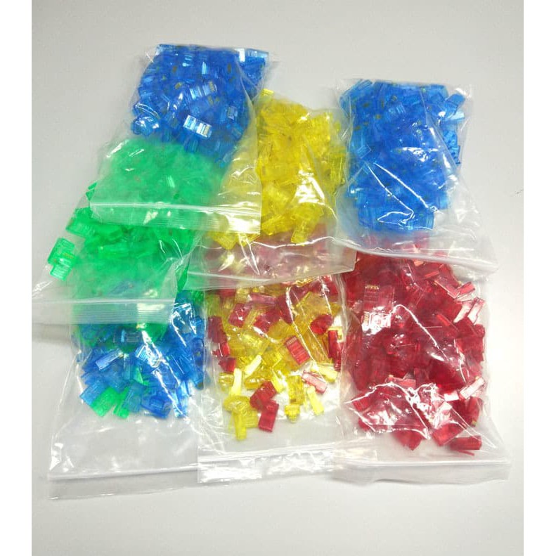 Jual connector RJ45 cat 5e Color Warna LAN Konektor RJ45 | Shopee Indonesia