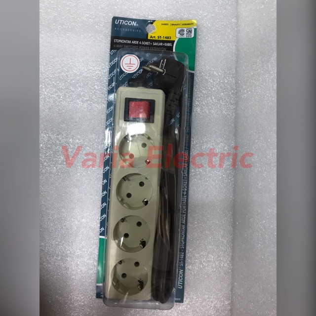 Jual Stopkontak 4 lubang dengan saklar dan kabel ST-1482 (Uticon ...