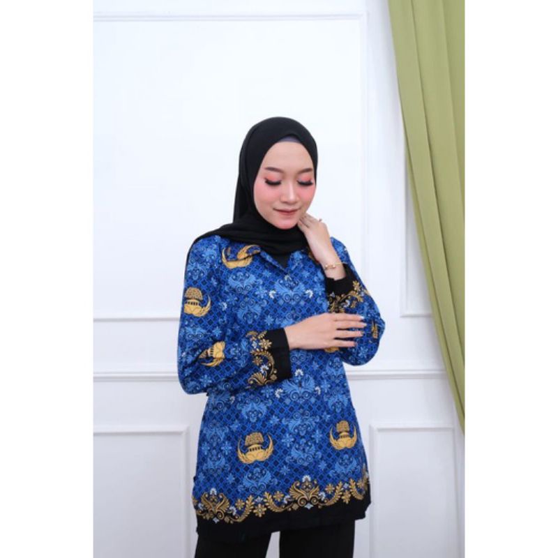 Jual BAJU SERAGAM KORPRI ASN KERAH HITAM TERBARU LENGAN PANJANG PRIA WANITA FURING | Shopee ...