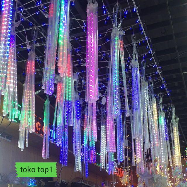 Jual lampu meteor led isi 10 batang/50cm /jatuh rain snow taman hias ...