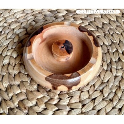 Jual asbak kayu motif doreng unik murah / Asbak Kayu Mahoni motif Warna ...