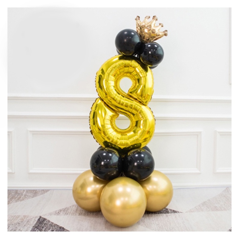 Jual STANDING DIY ANGKA BLACK GOLD DEKORASI/DEKORASI ULANG TAHUN/BALON ...